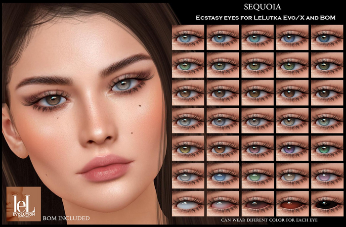 Second Life Marketplace - 950L$ in my inworld store! FATPACK::Sequoia:: Ecstasy eye set for ...